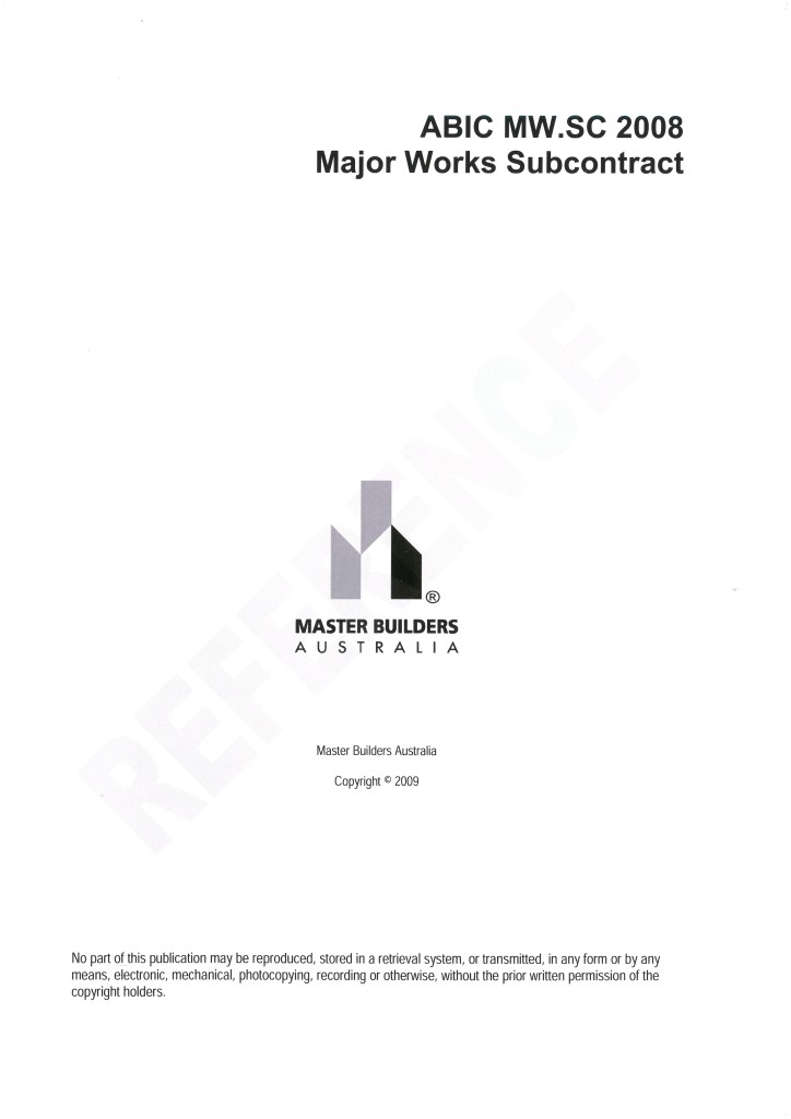 ABIC MW 2018 Contract Forms (PDF Format) - Master Builders WA