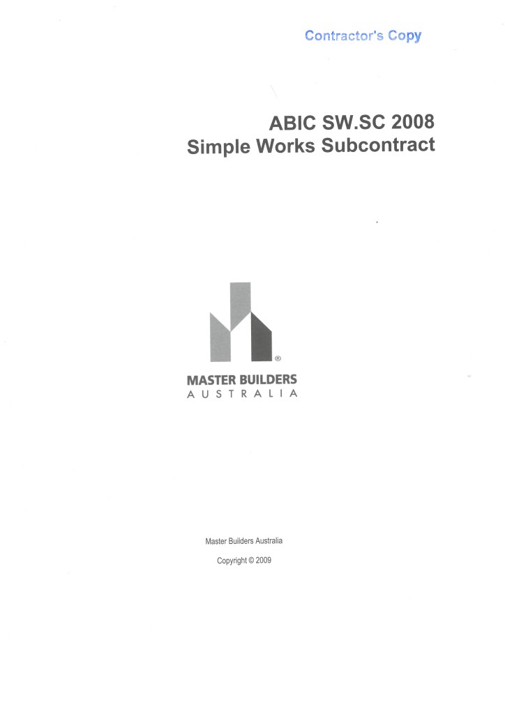 ABIC SW.SC-2018 Companion Subcontract to SW-2018 and SW-2018 H WA (Set ...