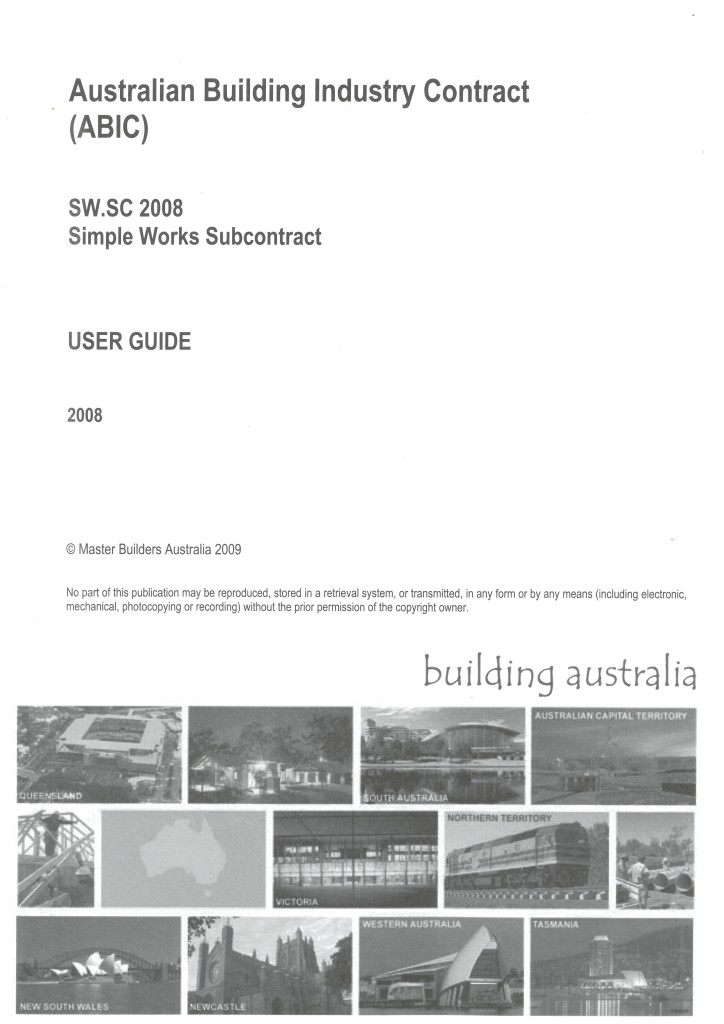 ABIC SW-2018 User Guide - Master Builders WA