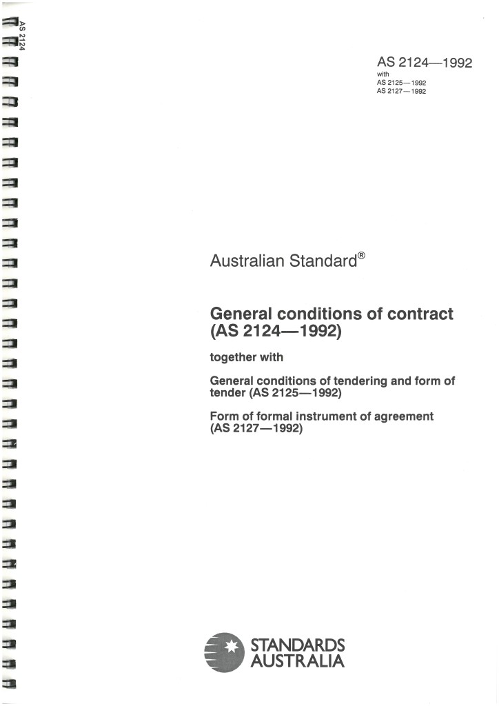 AS2124 -1992 - General Conditions of Contract and Tendering; Form of ...