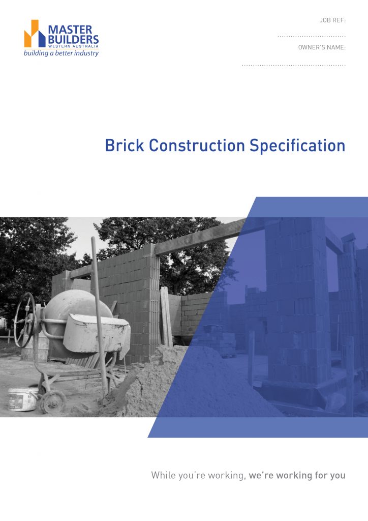 Standard Specification - Brick (Minimum purchase: 3) - Master Builders WA